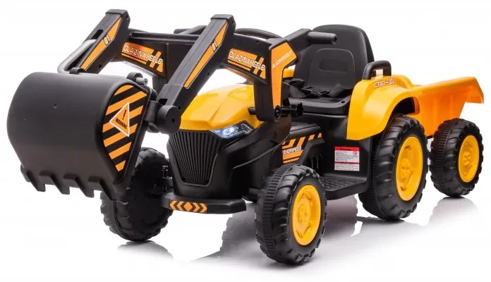 Escadora elétrica para crianças 12V e Reboque STONE Amarelo | BIANO