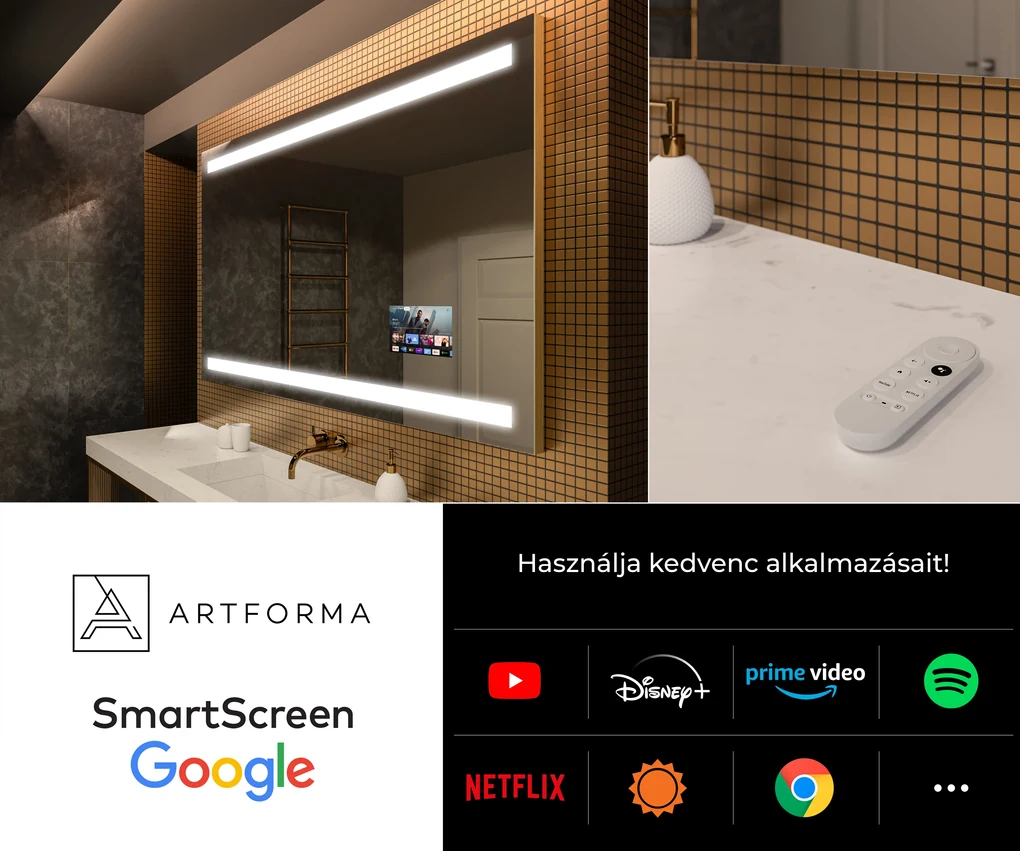 Espelho com iluminação LED L09 para casa de banho | BIANO