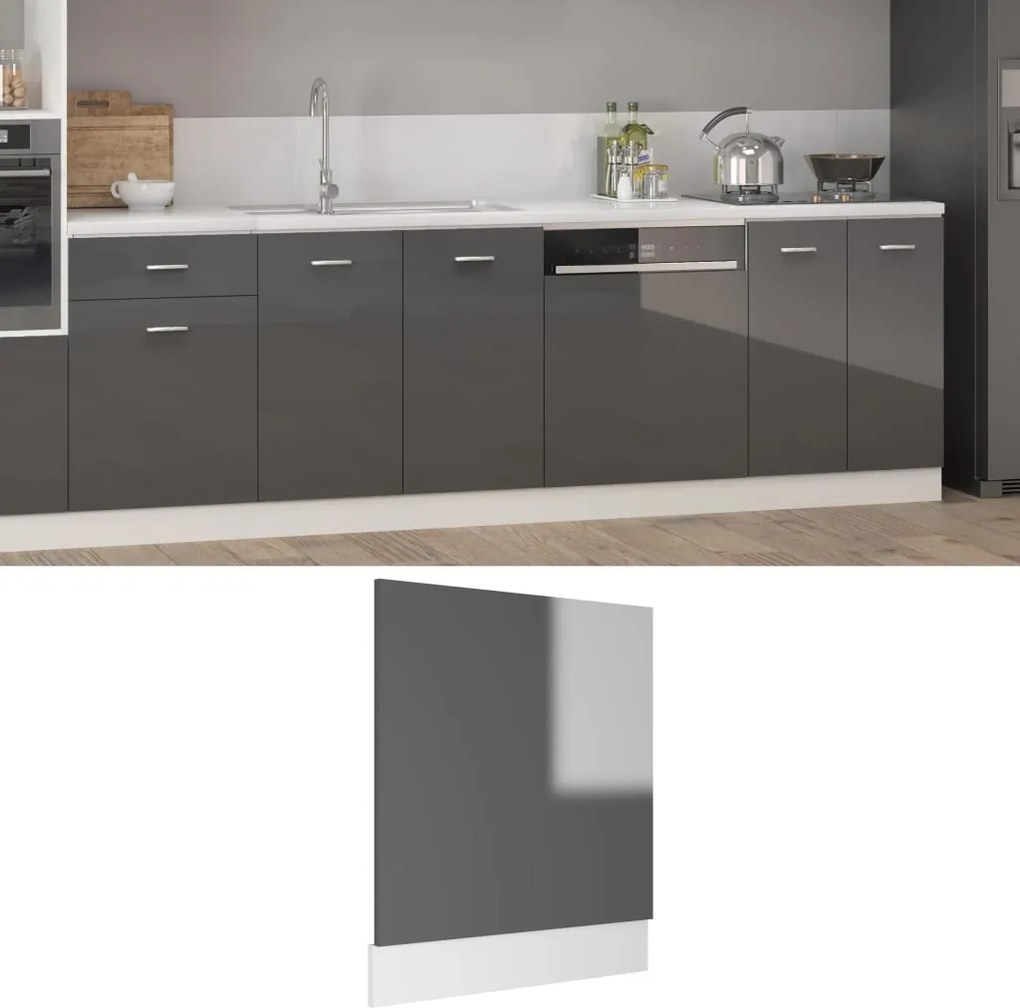 Painel máquina de lavar louça 59,5x3x67 cm contraplacado cinza | BIANO