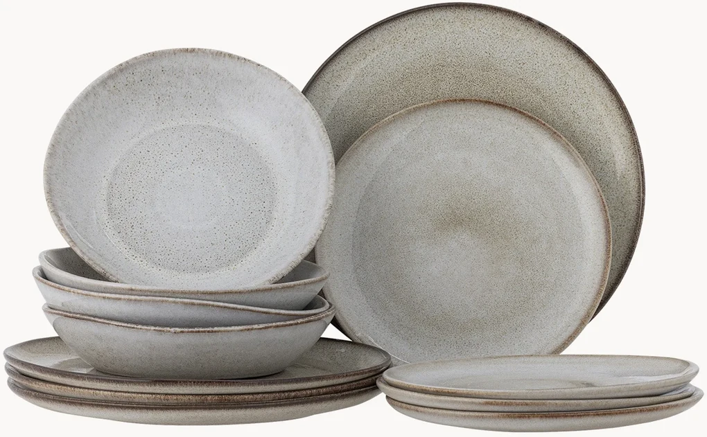 Conjunto de loiça em cerâmica Sandrine, conjunto de 12 | BIANO