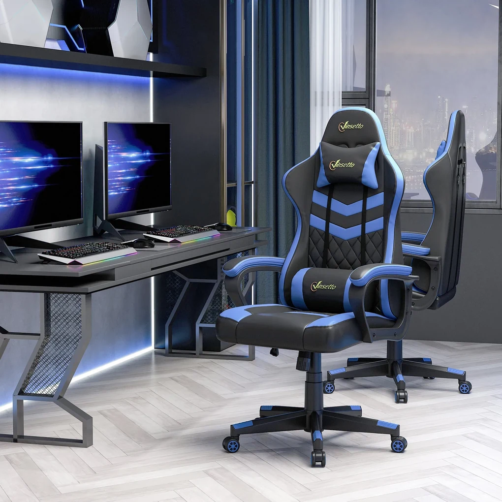 Vinsetto Cadeira Gaming Cadeira de Escritório Ergonómica com Altura Re ...