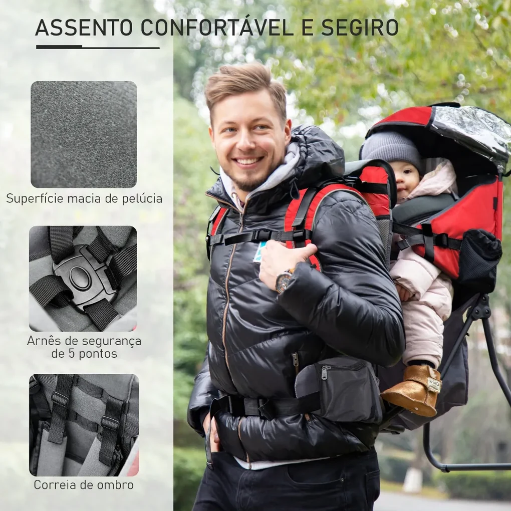 Mochila Porta Bebés Dobrável Mochila Porta Bebés Ergonómica com Capa ...