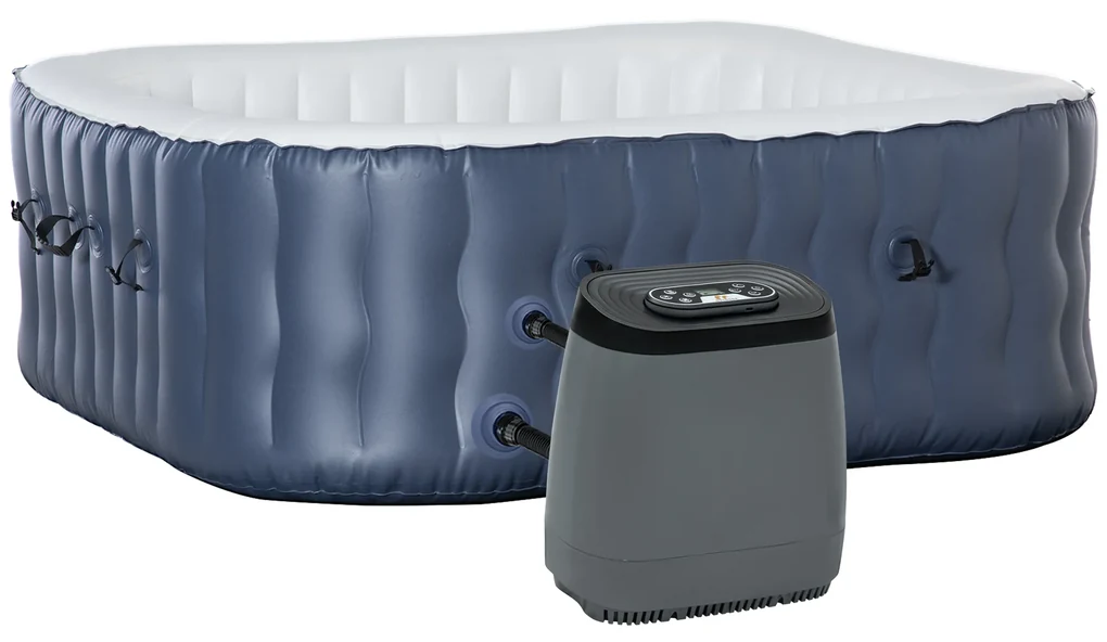SPA Insuflável Quadrado para 4-6 Pessoas 930L Jacuzzi Insuflável ...