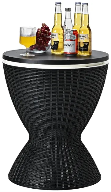 Geleira de jardim de 30 L Mesa de bar baixa de 30 L com tampo ...