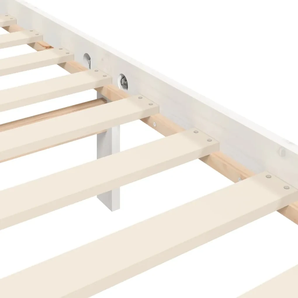 Estrutura de cama King Size com cabeceira madeira maciça branco | BIANO