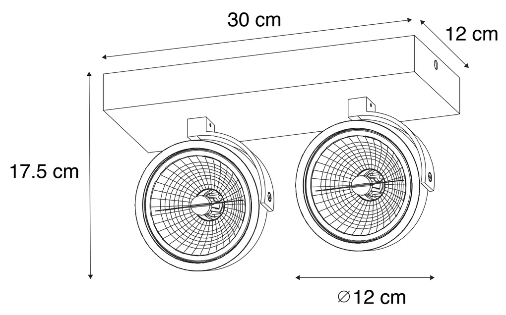 Projetores de teto design bronze escuro rotativos e inclináveis 2 luzes ...