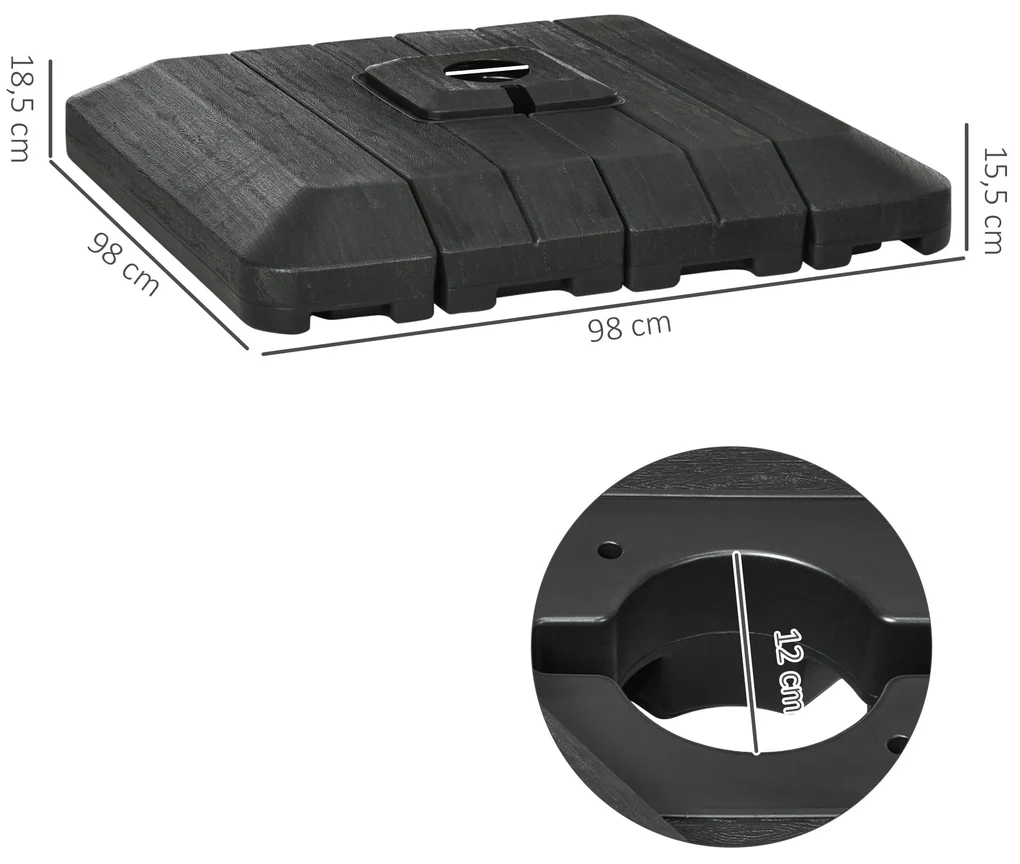 Pesos Base para Chapéu de Sol de 4 Peças Base para Chapéu de Sol Recar ...