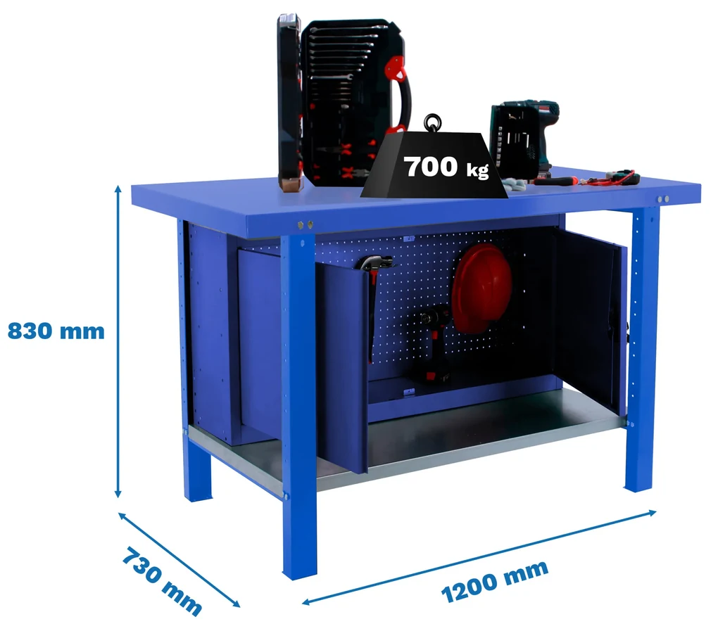Bancada de Trabalho SIMONWORK BT6 PROFISSIONAL METAL ARMÁRIO 1200 AZUL Casa, Escritório, Garagem ...