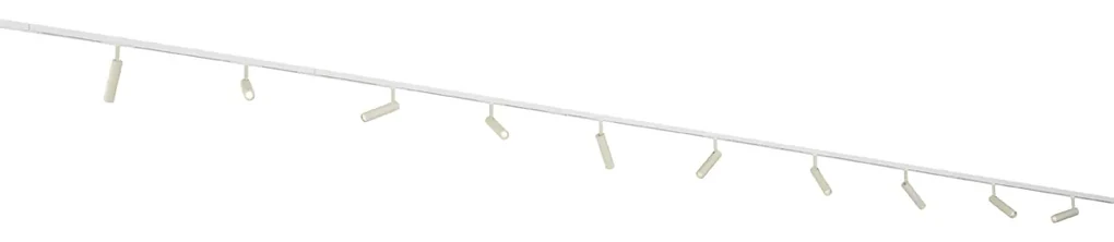 Sistema de iluminação de trilho moderno com 10 focos bege e branco ...