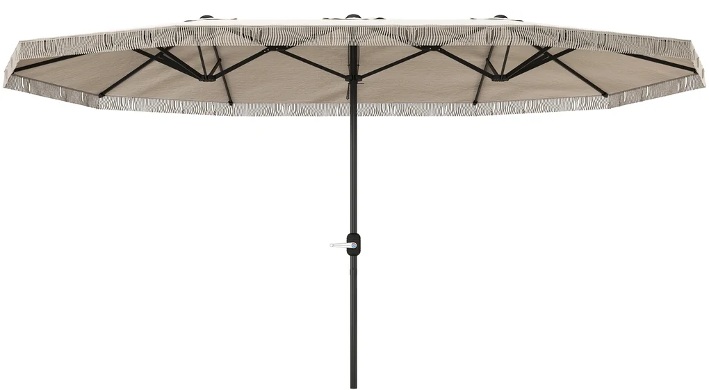 Chapéu de Sol Duplo 4,5x2,65 m com Manivela Manual Resistente a Água e ...