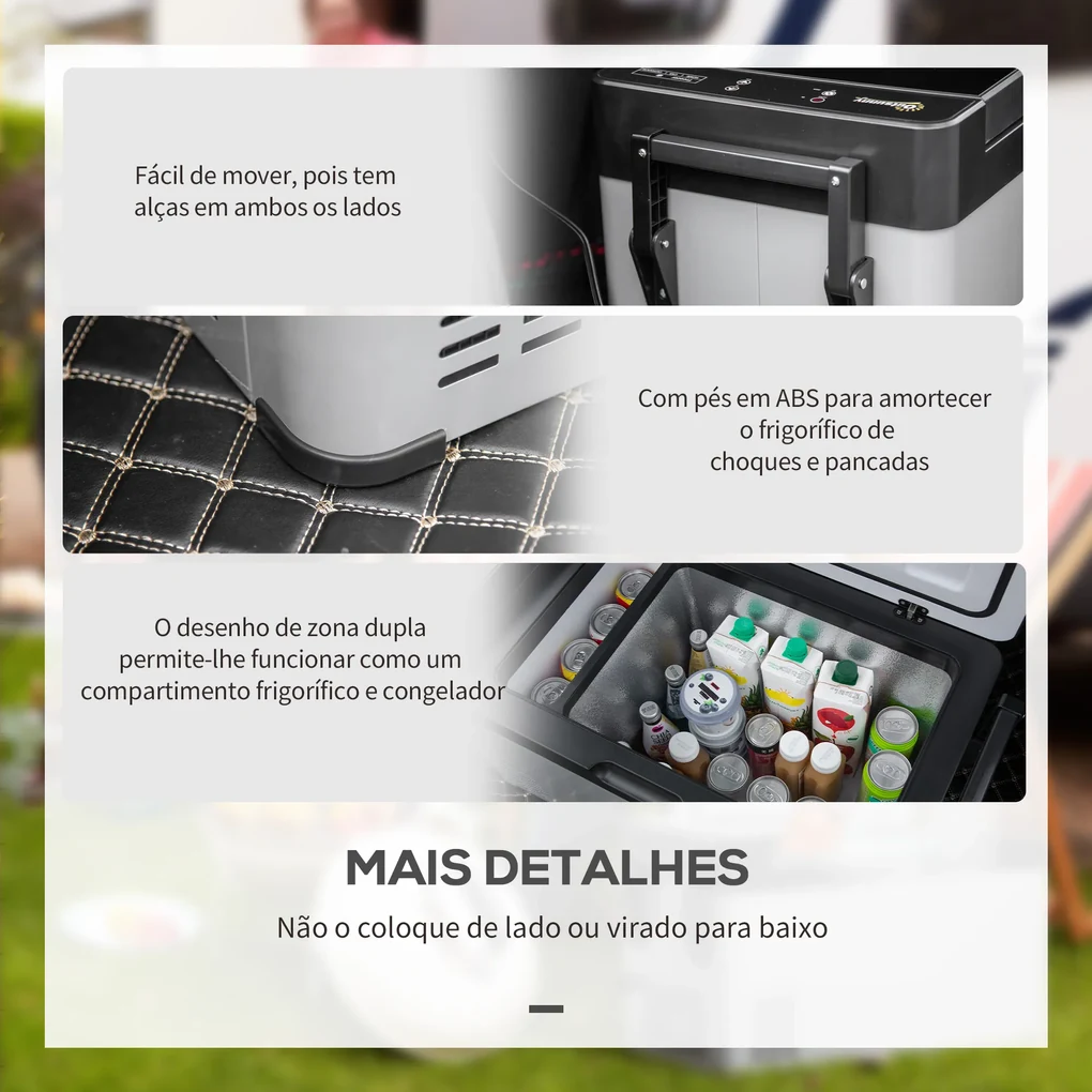 Outsunny Geleira Elétrica de Compressor Portátil 40L Mini Geleira de ...