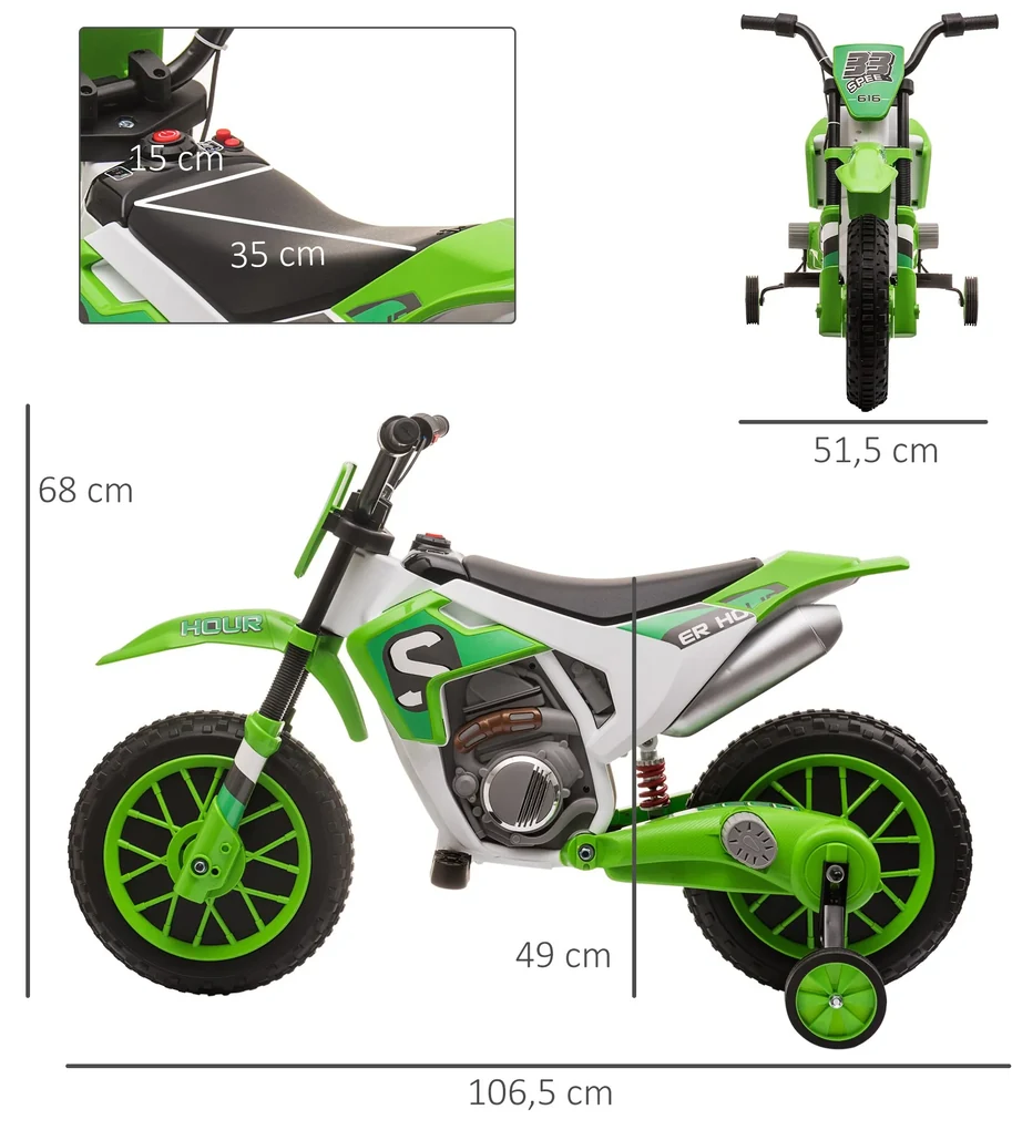 Mota Elétrica para Crianças acima de 3 Anos 12V Mota de Brinquedo ...