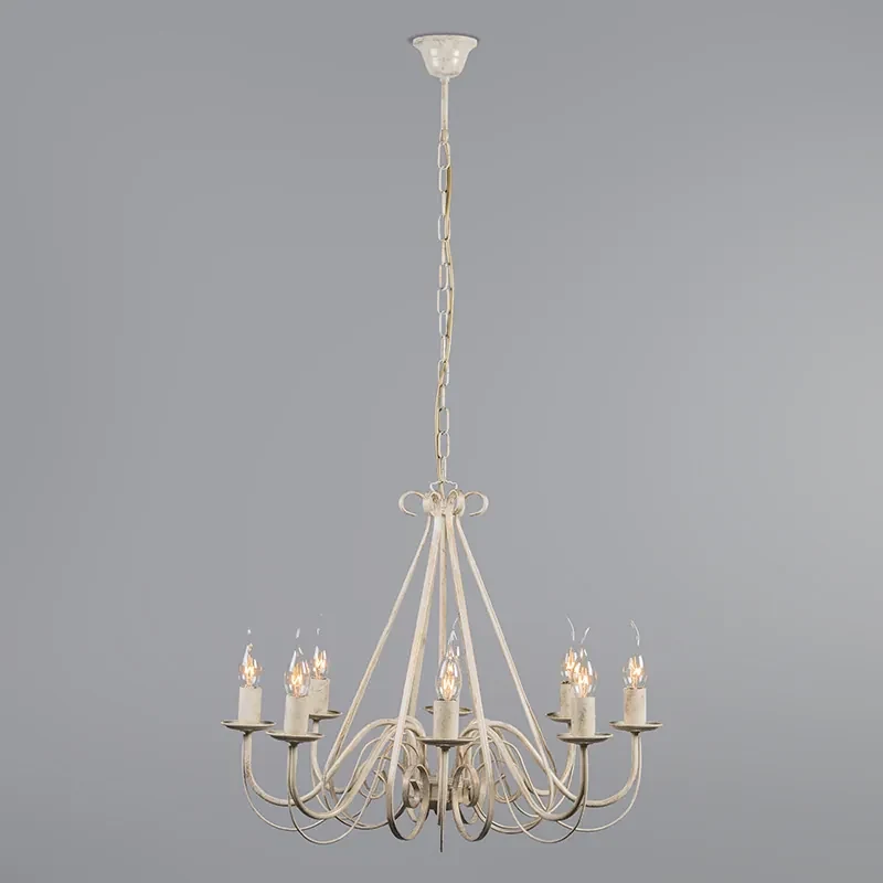 Candeeiro de teto creme com cúpula de aperto 12 cm preto - Giuseppe ...