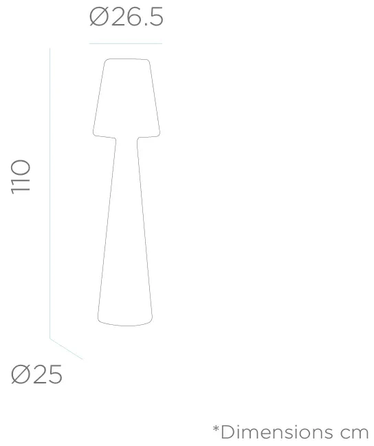 CANDEEIRO EXTERIOR LUZ LED LOLA BRANCO FRIO OU QUENTE COM CABO 110 CM ...