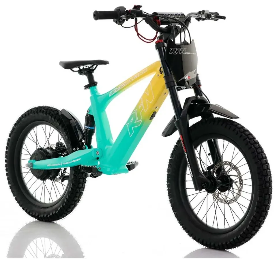 Bicicleta elétrica infantil 500W Roan RXF Evo Racing 18" Verde e ...
