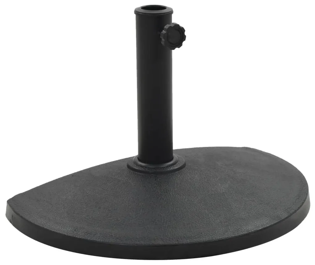Base de guarda-sol semicircular poliresina 9 kg preto | BIANO