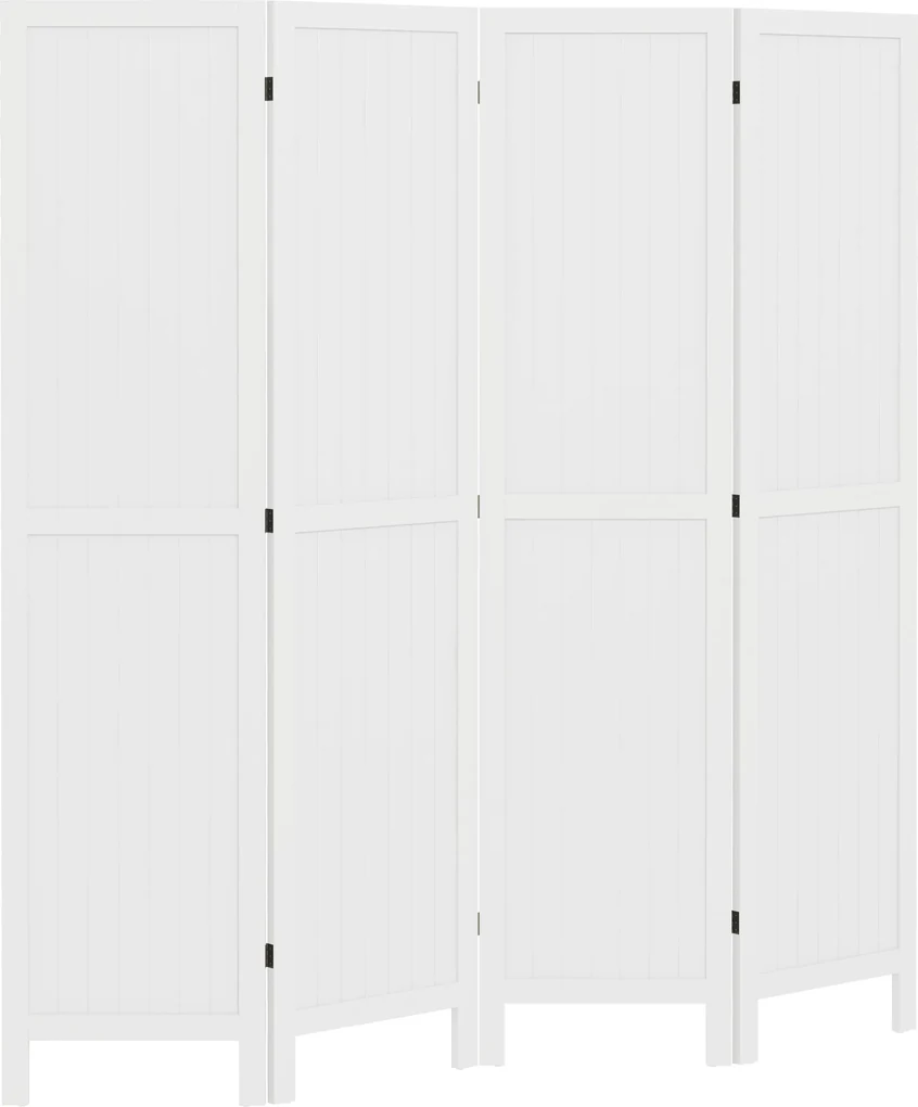HOMCOM Biombo de Madeira 4 Painéis Dobrável 160x170 cm Branco | Aosom ...