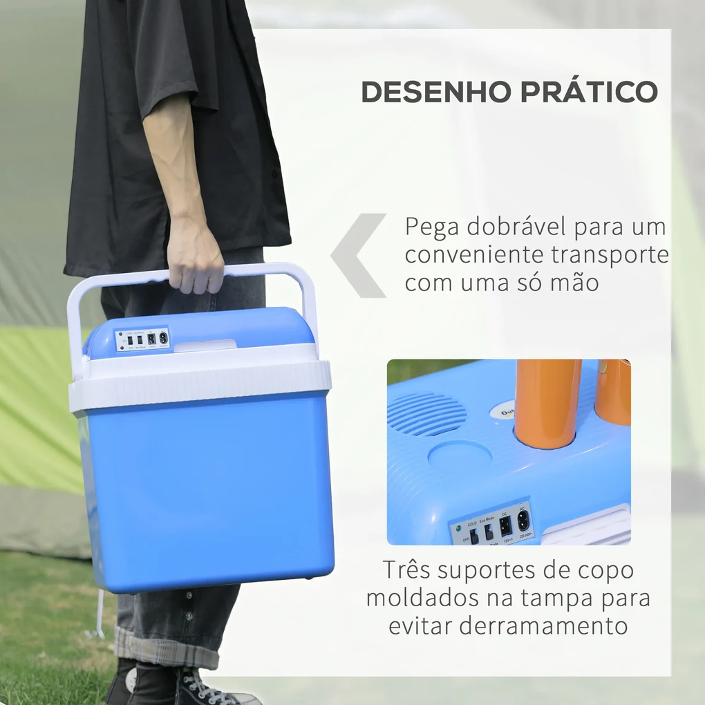 Geleira Termoelétrico Portátil 24L Geleira Elétrica para Carro com ...