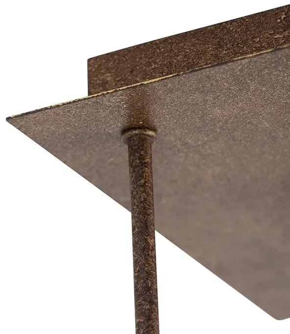 Luminária de teto country 5-light square em marrom ferrugem - Creta ...