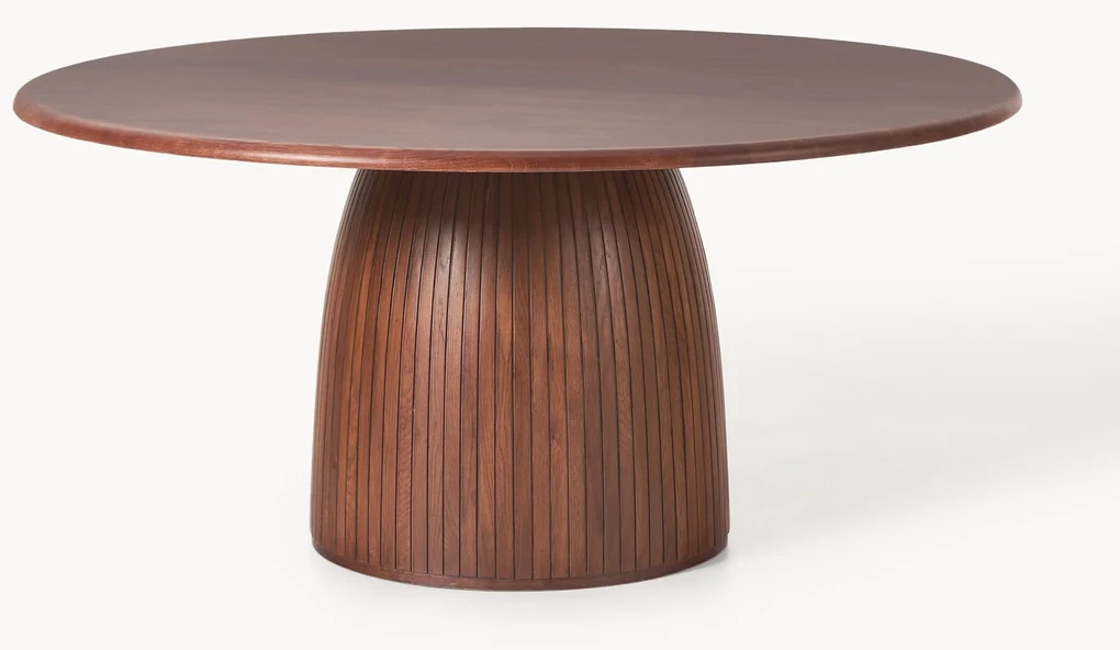 Round Dining Table Nelly with Groove Structure, in various sizes | BIANO
