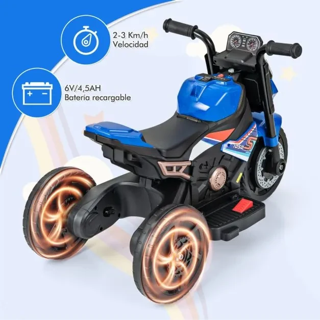 Mota Eléctrica com Bateria de 6V para Crianças 18-36 Meses com Farol 2/ ...