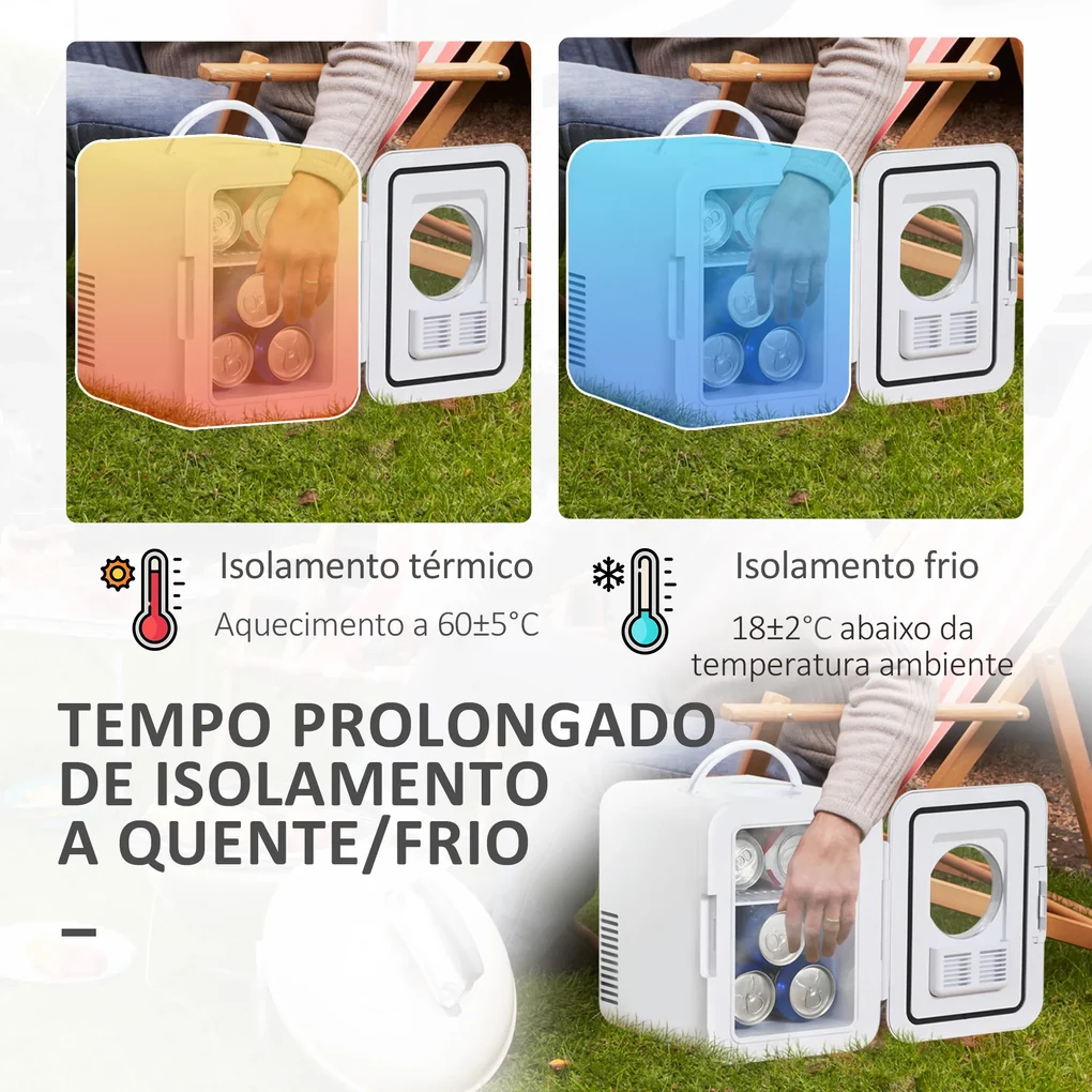 Mini Geleira 4L Geleira Elétrica Pequeno 12V com Aquecimento e ...