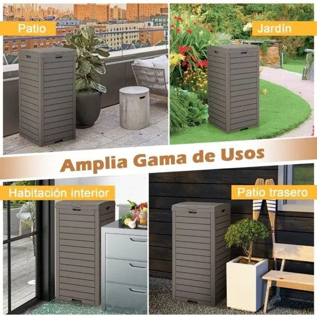 Caixote do lixo para exterior com tampa e tabuleiro para líquidos ...