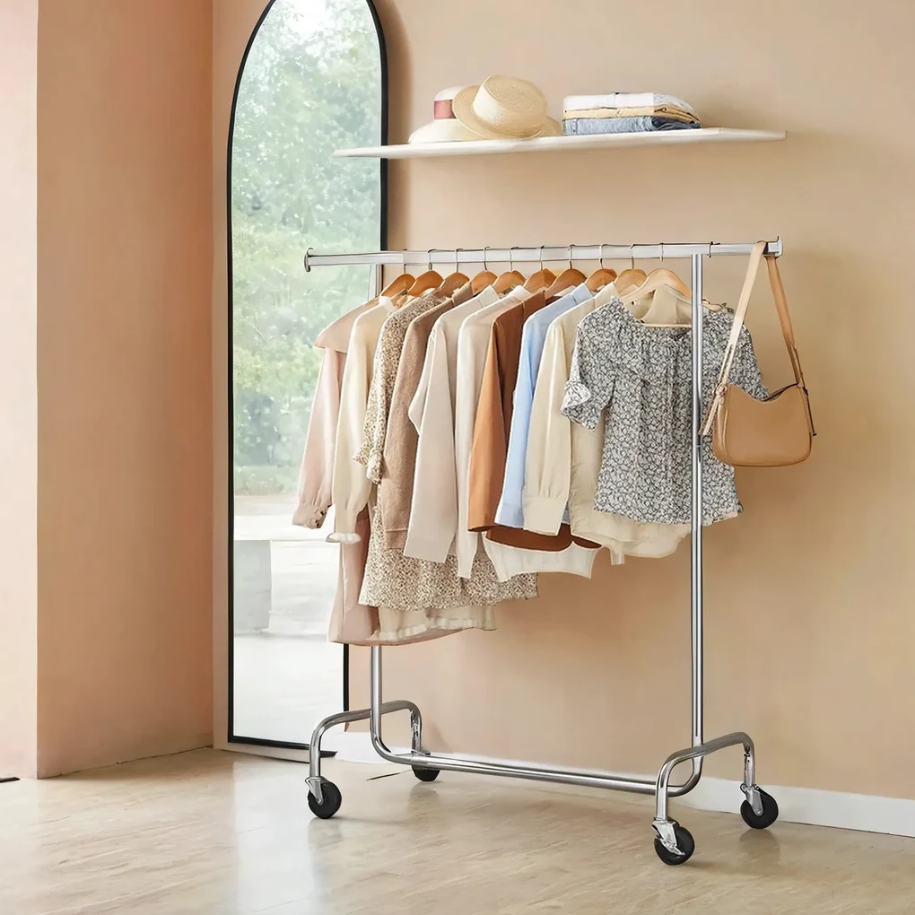 Guarda Roupa com rodas, bengaleiro, varão extensível para roupa 45 x ...