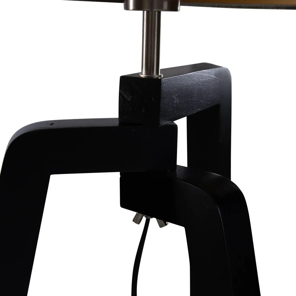 Candeeiro de Pé Preto com Abajur em Veludo Verde 50cm - Puros Clássico / Antigo,Rústico | BIANO