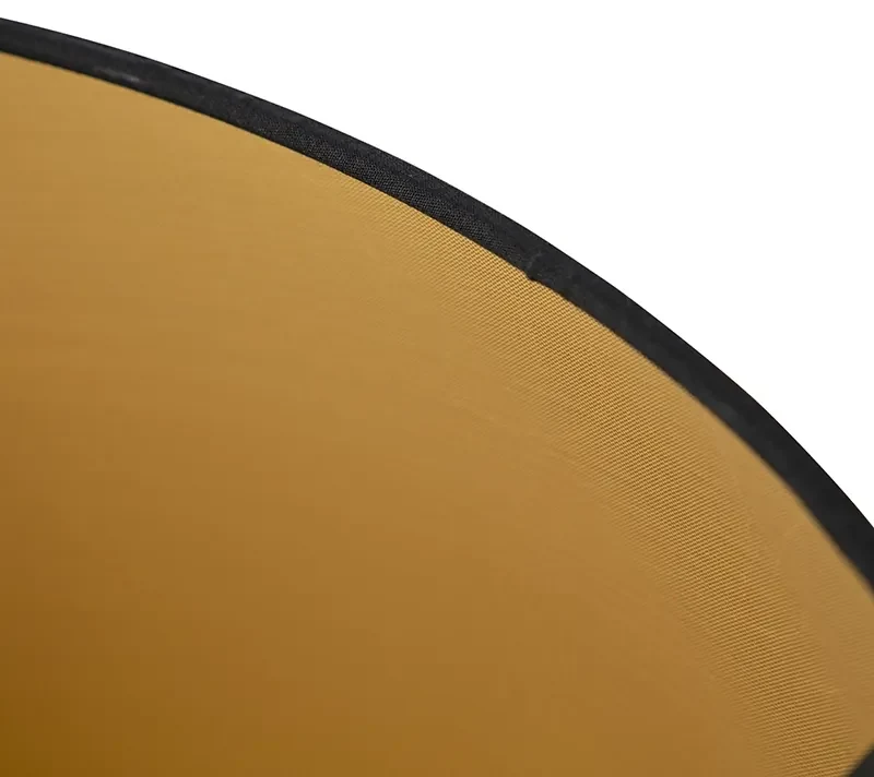 Abajur de algodão preto 40/45/25 com interior dourado | BIANO