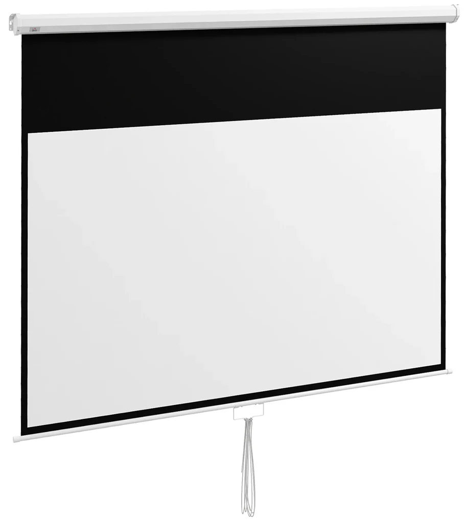 HOMCOM Tela de Projeção Manual 100 Polegadas Tela de Projeção Portátil ...