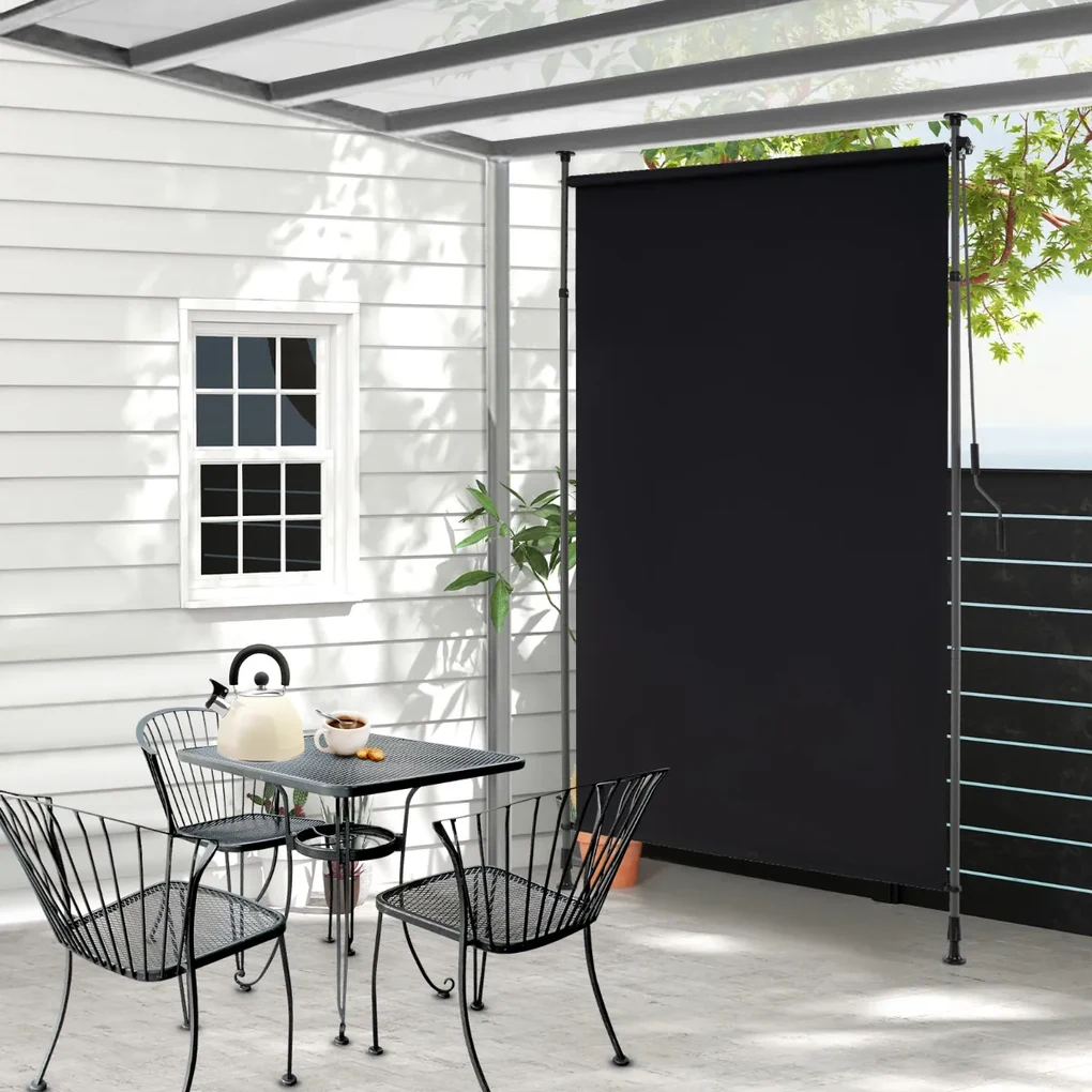 Toldo retrátil vertical 150 x 220-310 cm enrolável para exterior com ...