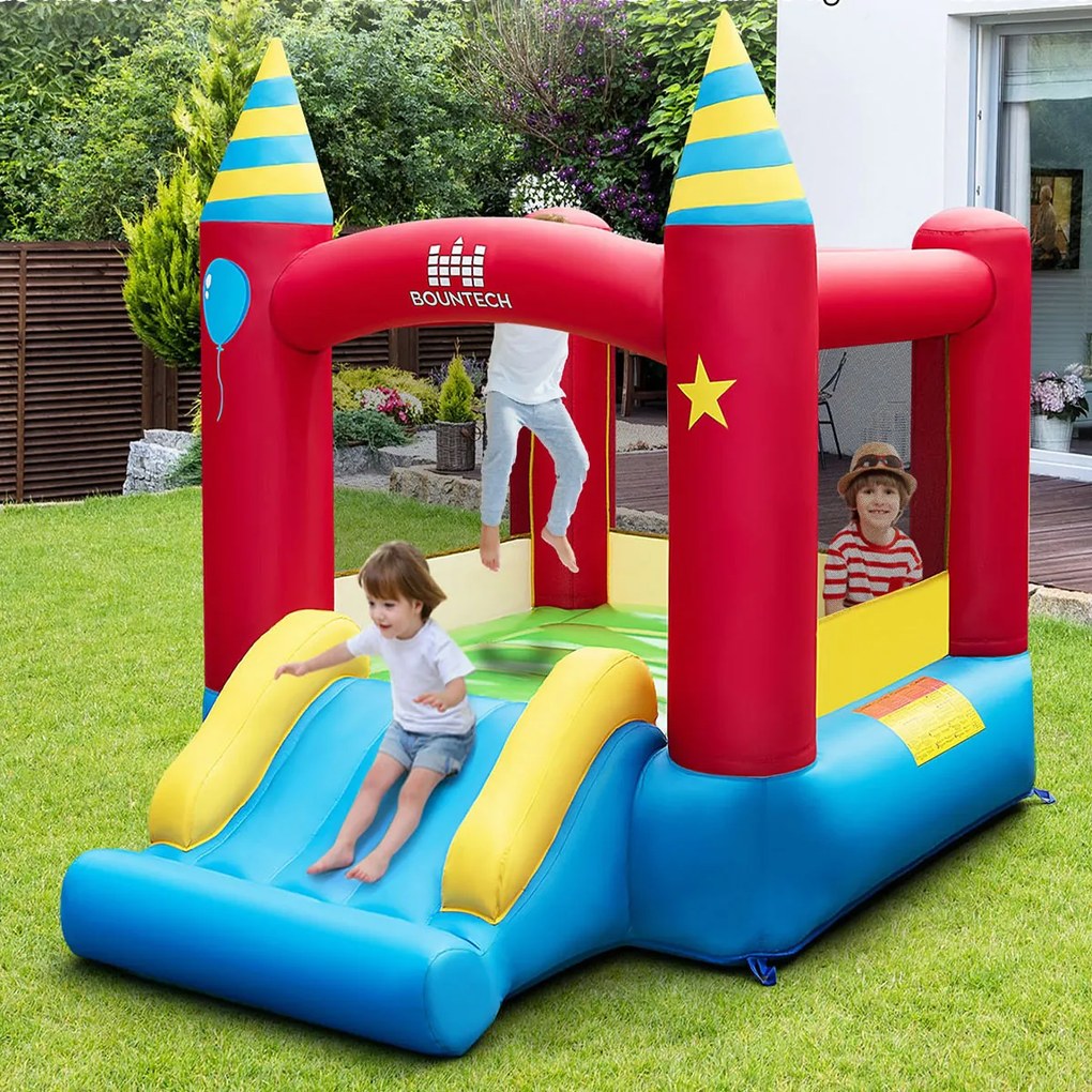 Castelo Insuflável para Crianças com Ventilador 480W Casa Saltitante ...