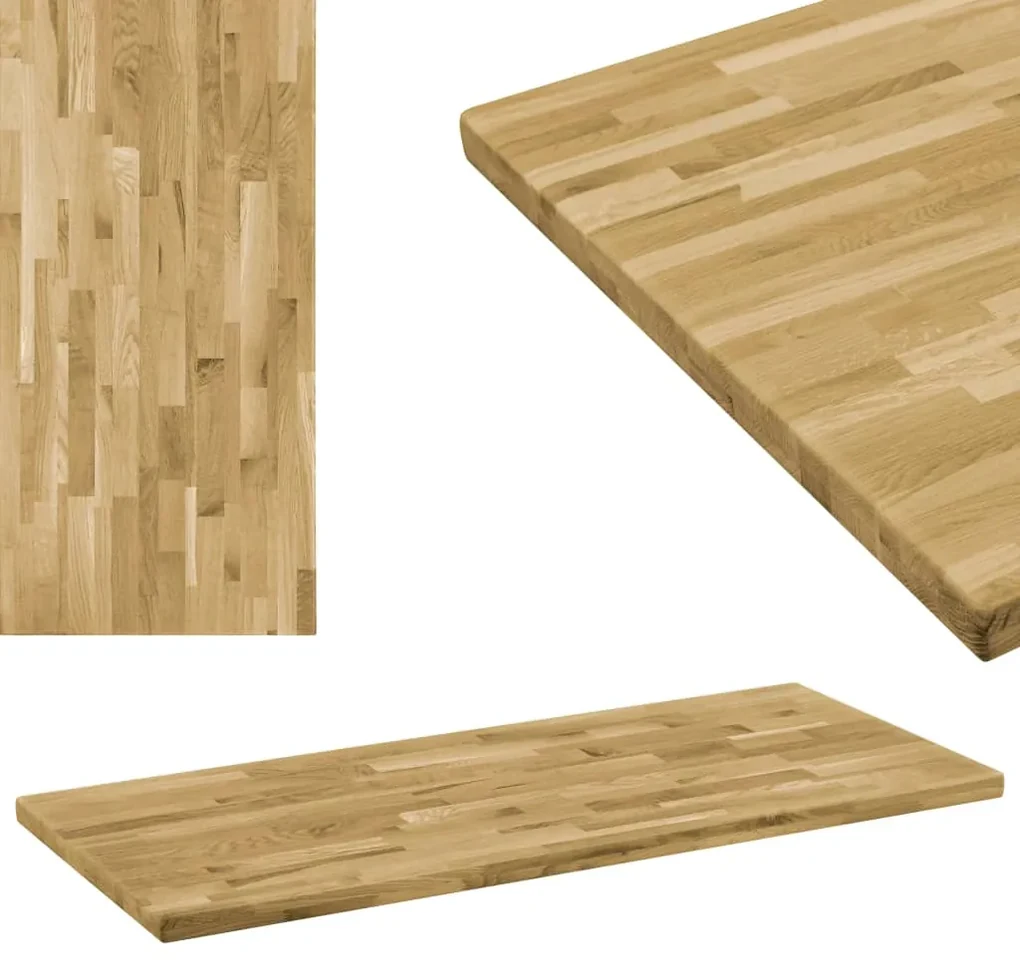 Tampo de mesa madeira carvalho maciça retangular 44 mm 120x60cm | BIANO
