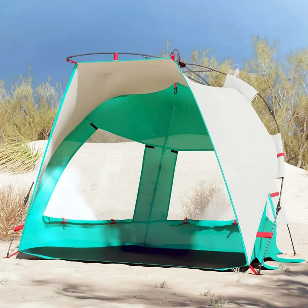 Tenda praia 2 pessoas libertação rápida impermeável verde mar | BIANO