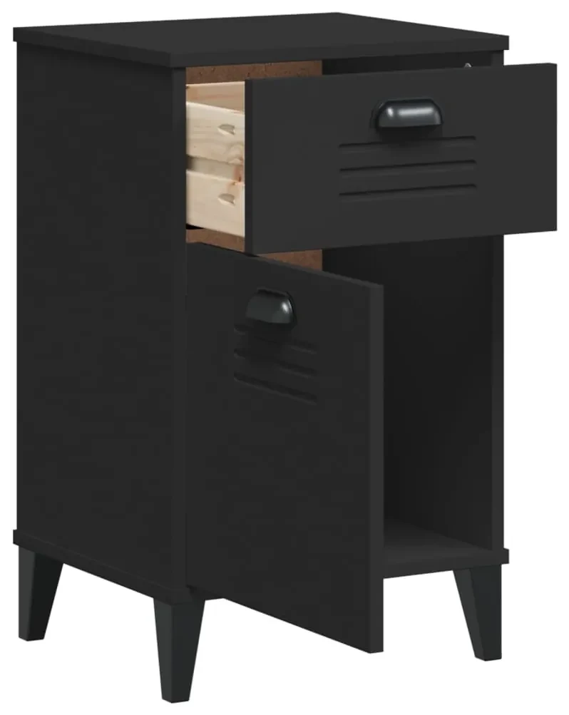 Mesa de cabeceira VIKEN derivados de madeira preto | BIANO