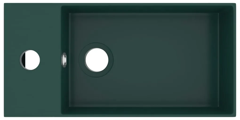 Lavatório WC c/ extravasamento cerâmica verde-escuro | BIANO