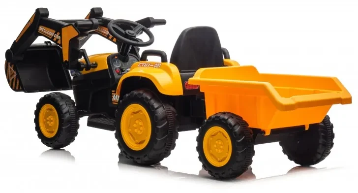 Escadora elétrica para crianças 12V e Reboque STONE Amarelo | BIANO