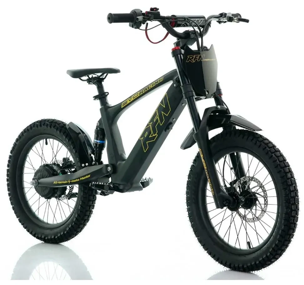 Bicicleta elétrica infantil 500W Roan RXF Evo Racing 18" Preta e ...