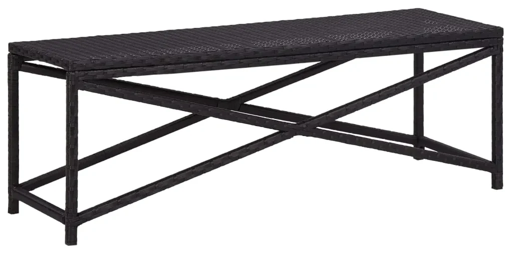 Banco de jardim 120 cm vime PE preto | BIANO